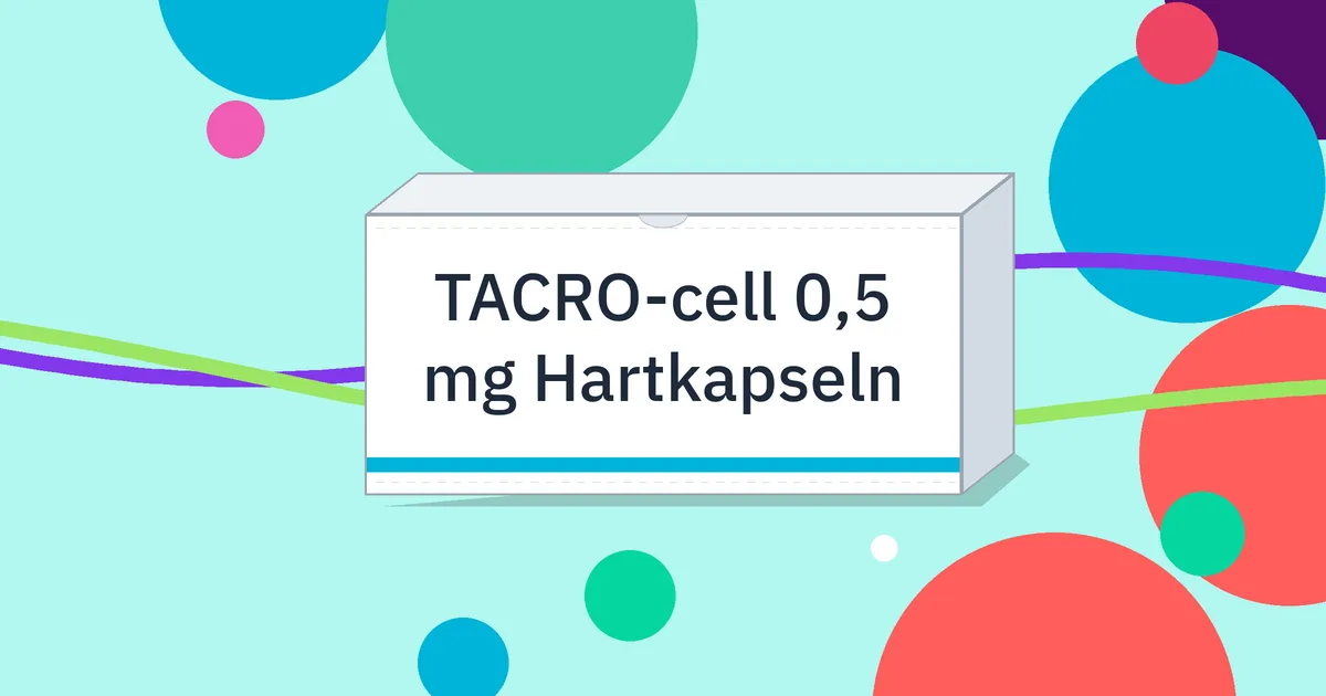 Symbolbild: Packung mit der Aufschrift TACRO-cell 0,5 mg Hartkapseln (PZN 06906960) – Verfügbarkeit und Bezug in Apotheken in Frankfurt am Main