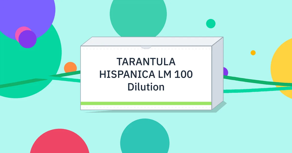 Symbolbild: Packung mit der Aufschrift TARANTULA HISPANICA LM 100 Dilution (PZN 13214151) – Verfügbarkeit und Bezug in Apotheken in Frankfurt am Main
