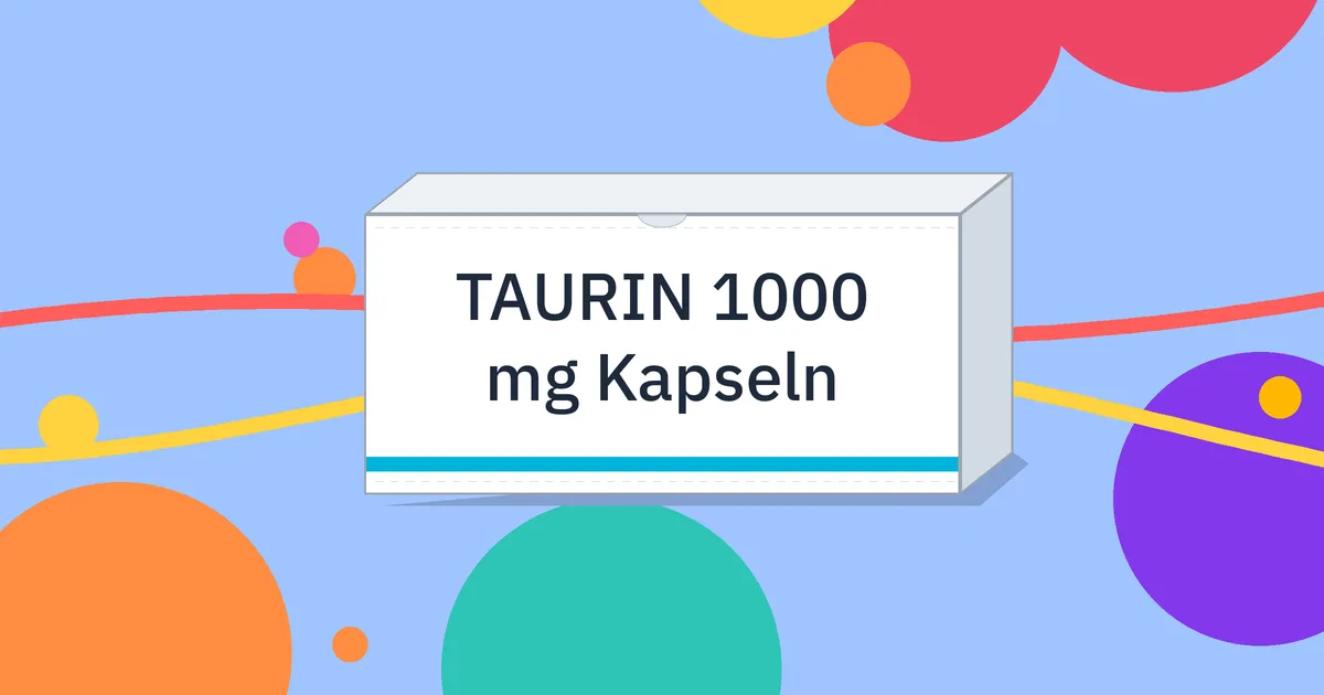 Symbolbild: Packung mit der Aufschrift TAURIN 1000 mg Kapseln (PZN 17895679) – Verfügbarkeit und Bezug in Apotheken in Frankfurt am Main