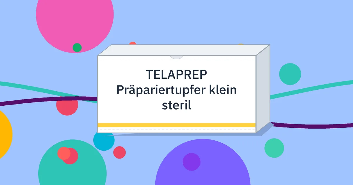Symbolbild: Packung mit der Aufschrift TELAPREP Präpariertupfer klein steril (PZN 06642099) – Verfügbarkeit und Bezug in Apotheken in Frankfurt am Main