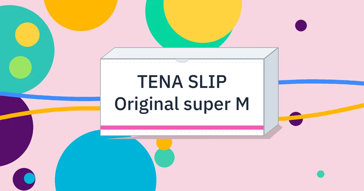 Symbolbild: Packung mit der Aufschrift TENA SLIP Original super M (PZN 11307486) – Verfügbarkeit und Bezug in Apotheken in Frankfurt am Main