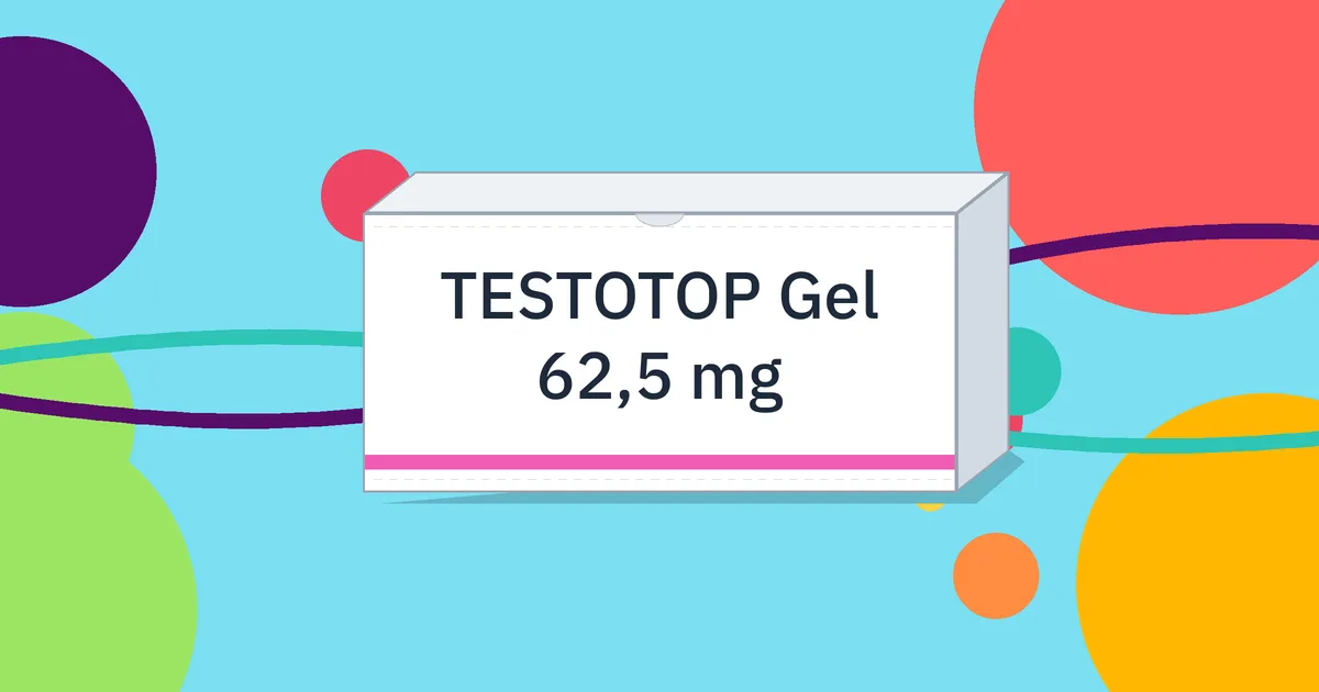 Symbolbild: Packung mit der Aufschrift TESTOTOP Gel 62,5 mg (PZN 07386758) – Verfügbarkeit und Bezug in Apotheken in Frankfurt am Main