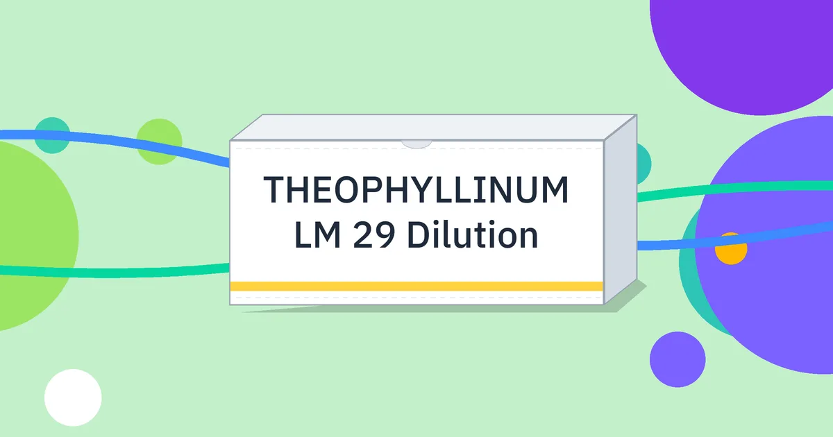 Symbolbild: Packung mit der Aufschrift THEOPHYLLINUM LM 29 Dilution (PZN 13220430) – Verfügbarkeit und Bezug in Apotheken in Frankfurt am Main