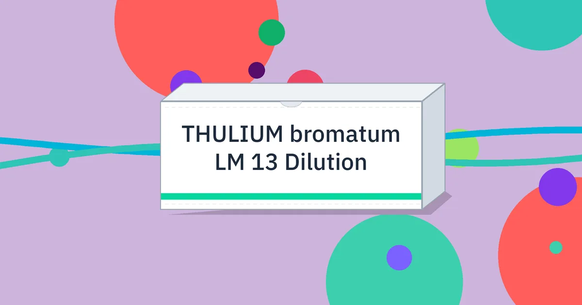 Symbolbild: Packung mit der Aufschrift THULIUM bromatum LM 13 Dilution (PZN 13690905) – Verfügbarkeit und Bezug in Apotheken in Frankfurt am Main