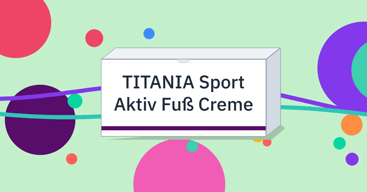 Symbolbild: Packung mit der Aufschrift TITANIA Sport Aktiv Fuß Creme (PZN 18905055) – Verfügbarkeit und Bezug in Apotheken in Frankfurt am Main