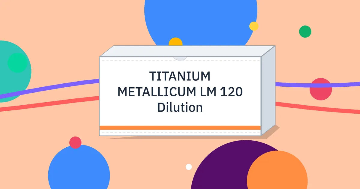 Symbolbild: Packung mit der Aufschrift TITANIUM METALLICUM LM 120 Dilution (PZN 13224669) – Verfügbarkeit und Bezug in Apotheken in Frankfurt am Main