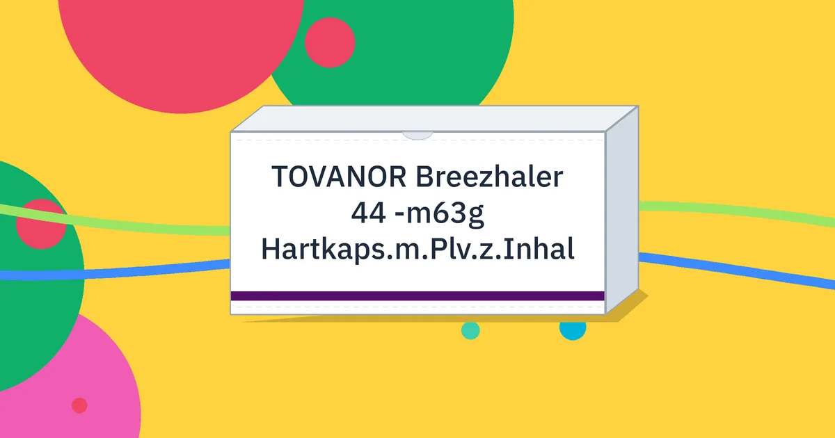 Symbolbild: Packung mit der Aufschrift TOVANOR Breezhaler 44 -m63g Hartkaps.m.Plv.z.Inhal (PZN 19797610) – Verfügbarkeit und Bezug in Apotheken in Frankfurt am Main
