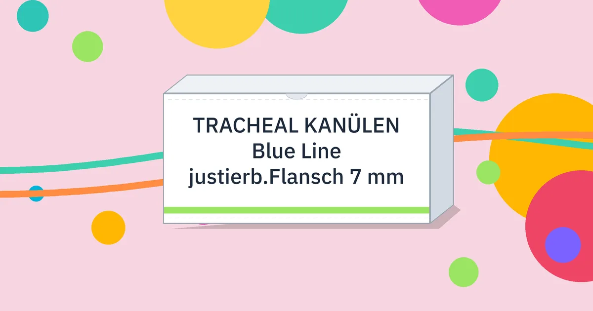 Symbolbild: Packung mit der Aufschrift TRACHEAL KANÜLEN Blue Line justierb.Flansch 7 mm (PZN 02409058) – Verfügbarkeit und Bezug in Apotheken in Frankfurt am Main