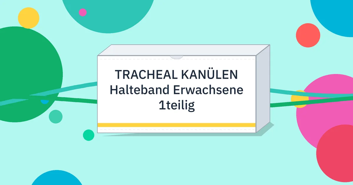 Symbolbild: Packung mit der Aufschrift TRACHEAL KANÜLEN Halteband Erwachsene 1teilig (PZN 09936080) – Verfügbarkeit und Bezug in Apotheken in Frankfurt am Main