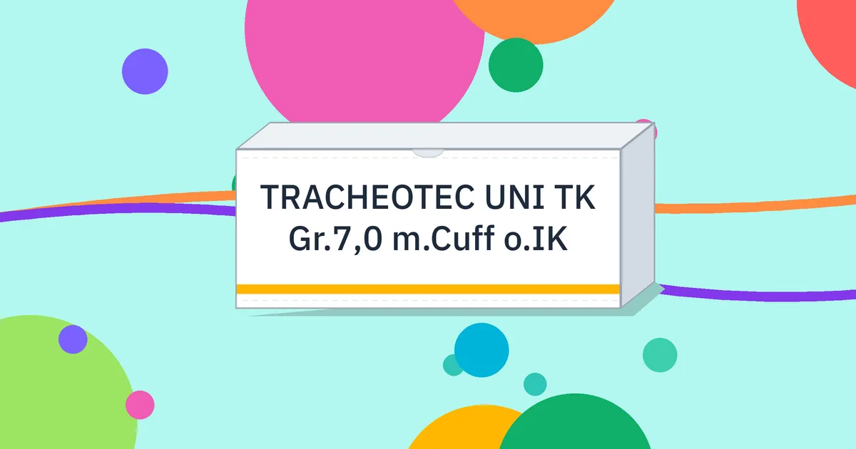 Symbolbild: Packung mit der Aufschrift TRACHEOTEC UNI TK Gr.7,0 m.Cuff o.IK (PZN 02488253) – Verfügbarkeit und Bezug in Apotheken in Frankfurt am Main