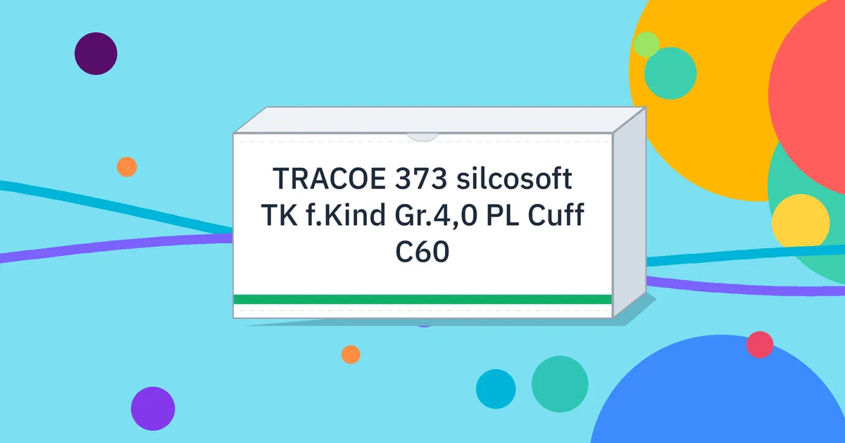 Symbolbild: Packung mit der Aufschrift TRACOE 373 silcosoft TK f.Kind Gr.4,0 PL Cuff C60 (PZN 14317284) – Verfügbarkeit und Bezug in Apotheken in Frankfurt am Main