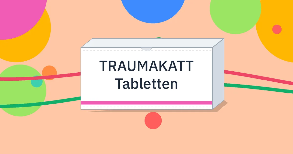 Symbolbild: Packung mit der Aufschrift TRAUMAKATT Tabletten (PZN 01987497) – Verfügbarkeit und Bezug in Apotheken in Frankfurt am Main