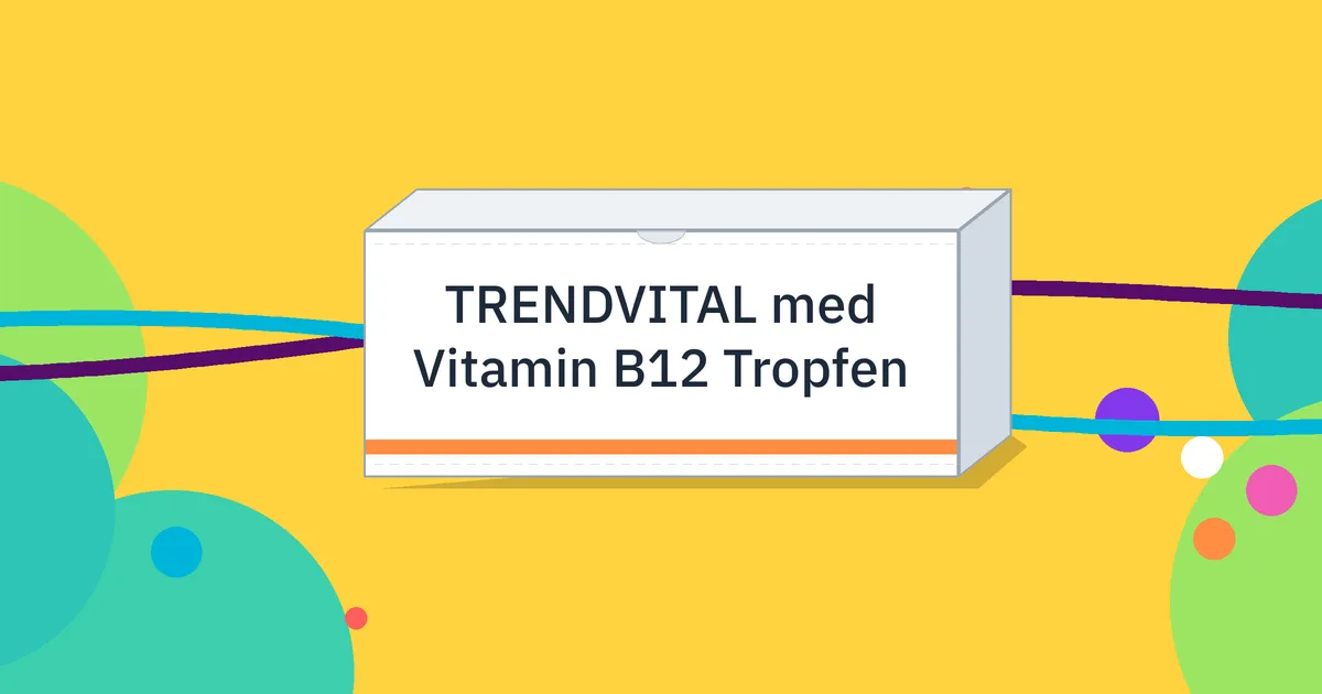 Symbolbild: Packung mit der Aufschrift TRENDVITAL med Vitamin B12 Tropfen (PZN 12562878) – Verfügbarkeit und Bezug in Apotheken in Frankfurt am Main