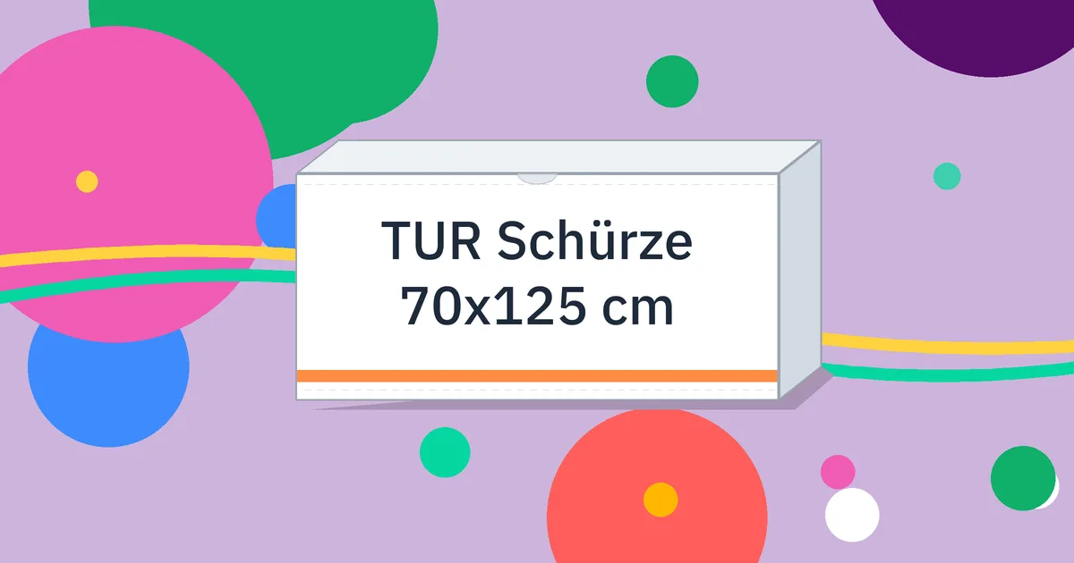 Symbolbild: Packung mit der Aufschrift TUR Schürze 70x125 cm (PZN 07600281) – Verfügbarkeit und Bezug in Apotheken in Frankfurt am Main