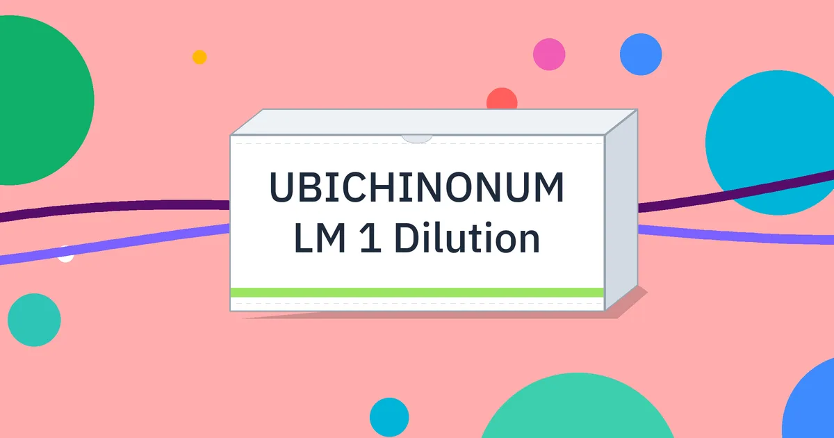 Symbolbild: Packung mit der Aufschrift UBICHINONUM LM 1 Dilution (PZN 13254647) – Verfügbarkeit und Bezug in Apotheken in Frankfurt am Main