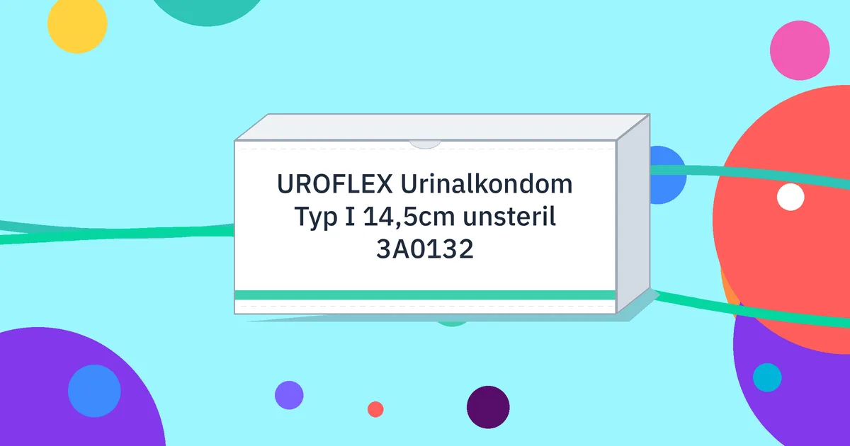 Symbolbild: Packung mit der Aufschrift UROFLEX Urinalkondom Typ I 14,5cm unsteril 3A0132 (PZN 17414674) – Verfügbarkeit und Bezug in Apotheken in Frankfurt am Main