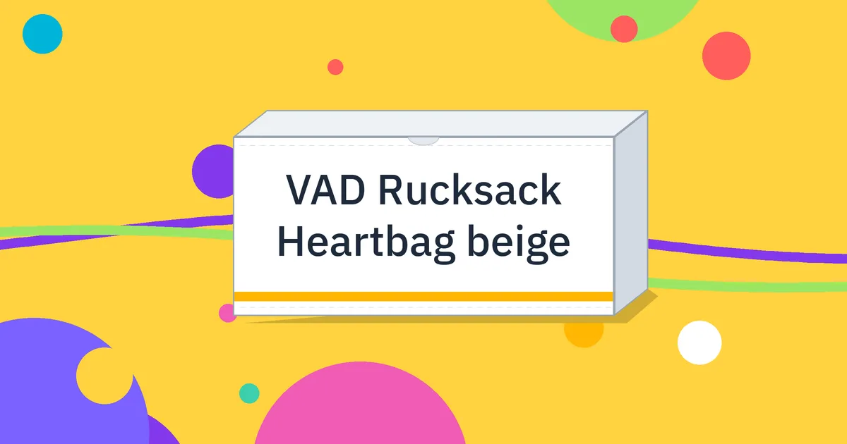 Symbolbild: Packung mit der Aufschrift VAD Rucksack Heartbag beige (PZN 18499951) – Verfügbarkeit und Bezug in Apotheken in Frankfurt am Main