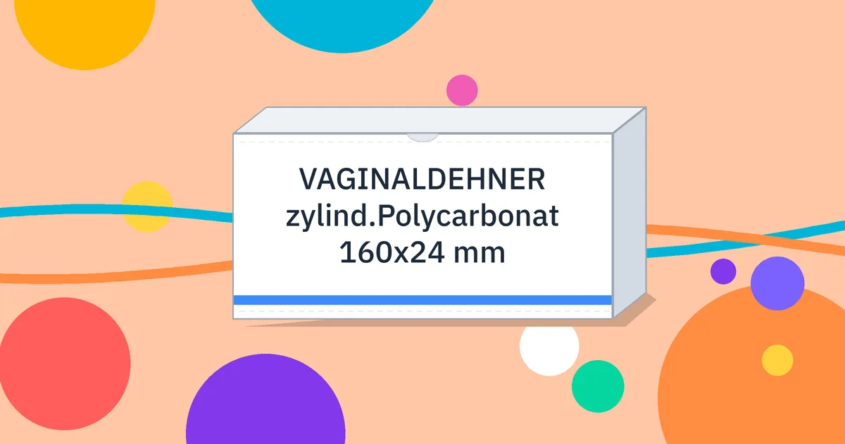 Symbolbild: Packung mit der Aufschrift VAGINALDEHNER zylind.Polycarbonat 160x24 mm (PZN 04021944) – Verfügbarkeit und Bezug in Apotheken in Frankfurt am Main