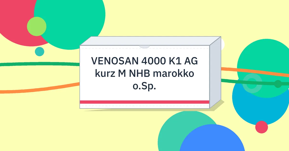 Symbolbild: Packung mit der Aufschrift VENOSAN 4000 K1 AG kurz M NHB marokko o.Sp. (PZN 14425401) – Verfügbarkeit und Bezug in Apotheken in Frankfurt am Main
