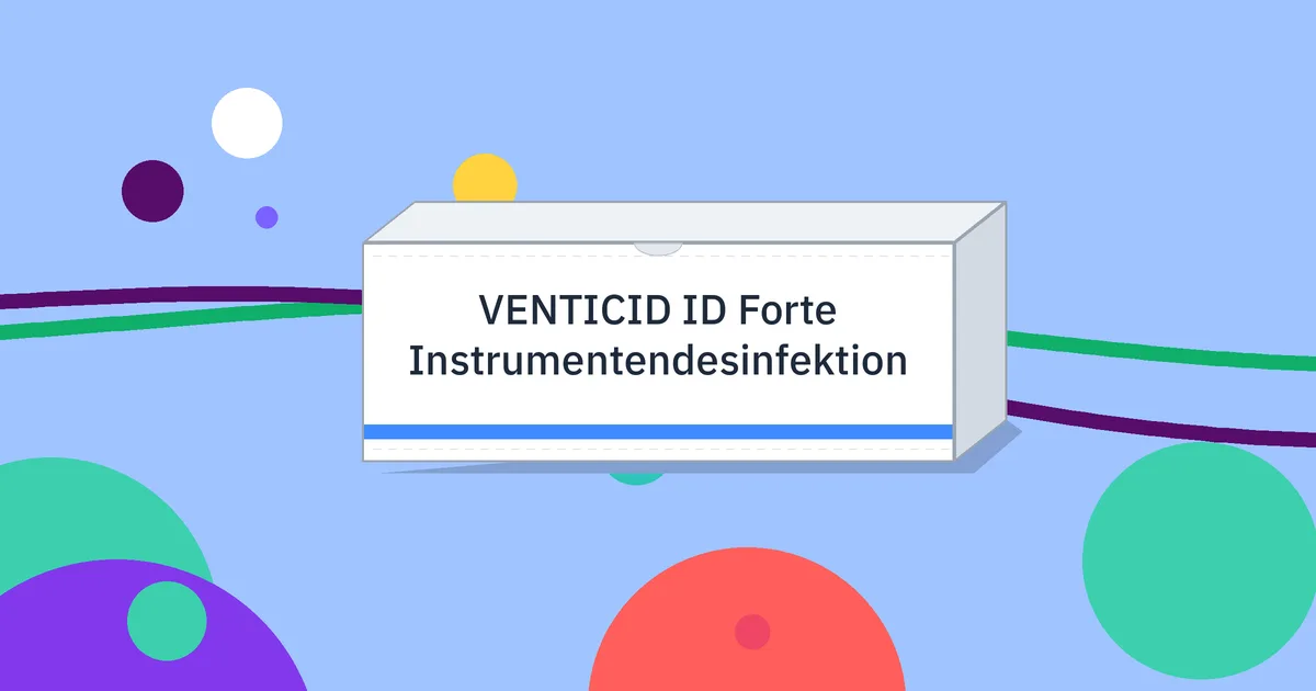 Symbolbild: Packung mit der Aufschrift VENTICID ID Forte Instrumentendesinfektion (PZN 10827640) – Verfügbarkeit und Bezug in Apotheken in Frankfurt am Main