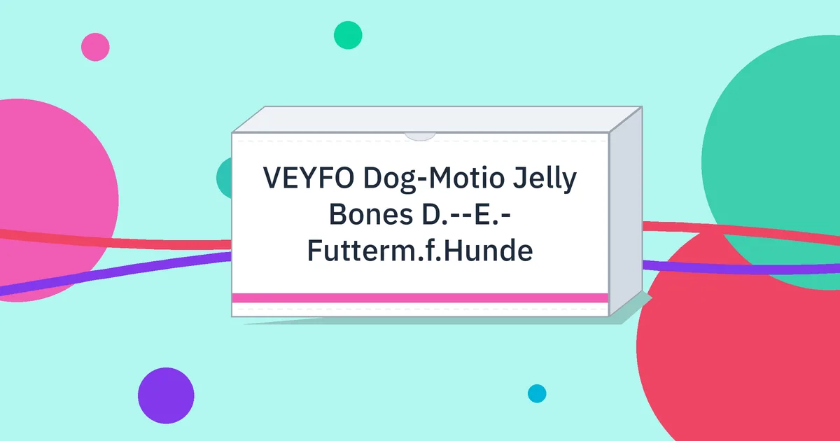 Symbolbild: Packung mit der Aufschrift VEYFO Dog-Motio Jelly Bones D.--E.-Futterm.f.Hunde (PZN 18378667) – Verfügbarkeit und Bezug in Apotheken in Frankfurt am Main