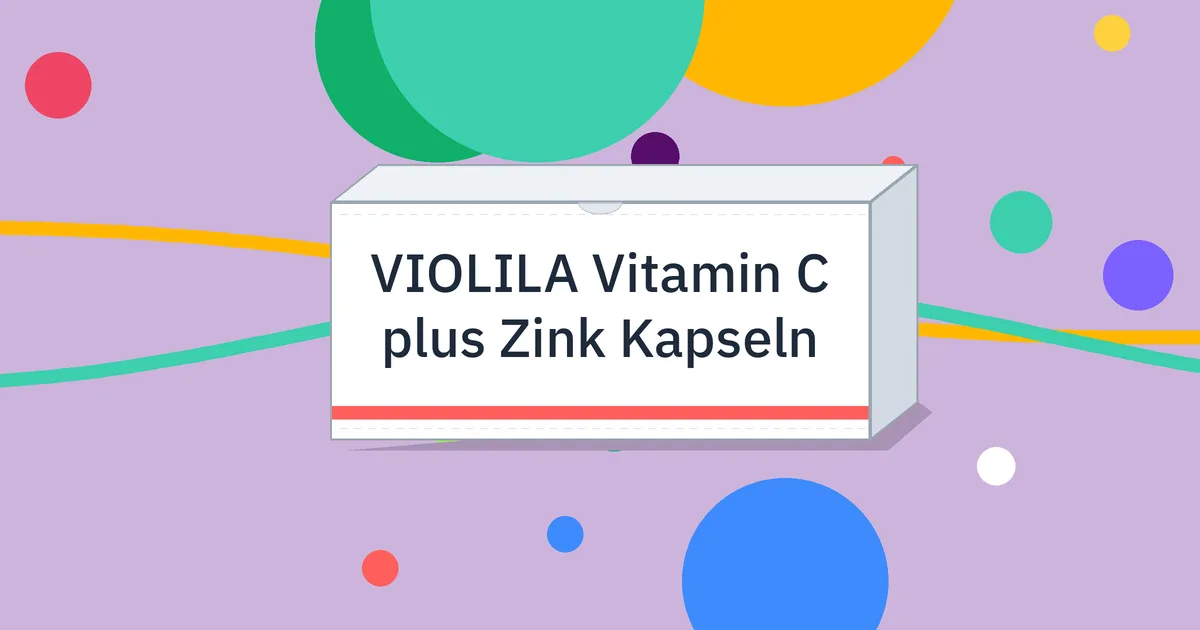 Symbolbild: Packung mit der Aufschrift VIOLILA Vitamin C plus Zink Kapseln (PZN 20115099) – Verfügbarkeit und Bezug in Apotheken in Frankfurt am Main