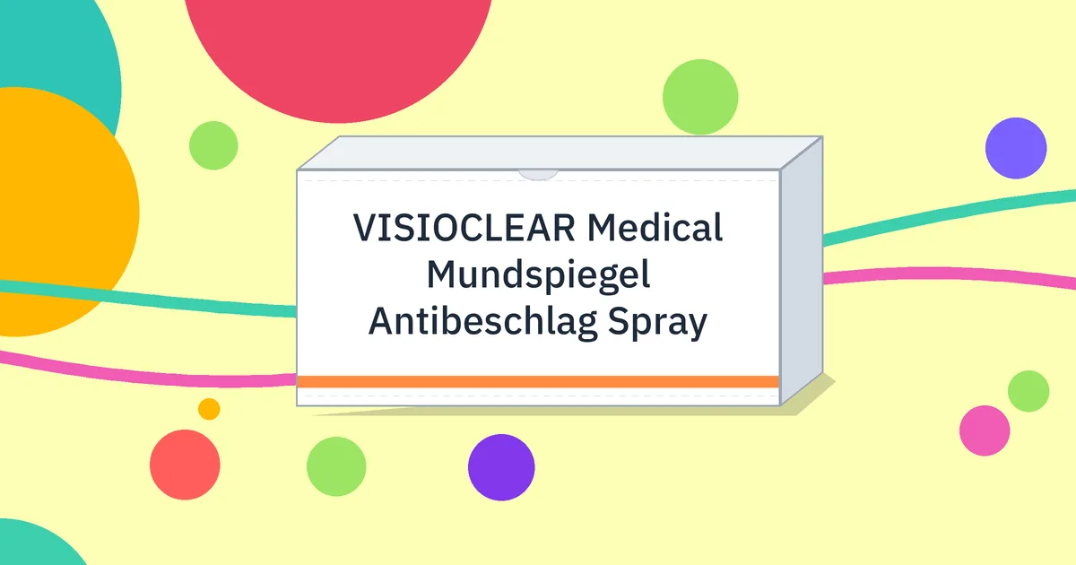 Symbolbild: Packung mit der Aufschrift VISIOCLEAR Medical Mundspiegel Antibeschlag Spray (PZN 17261176) – Verfügbarkeit und Bezug in Apotheken in Frankfurt am Main