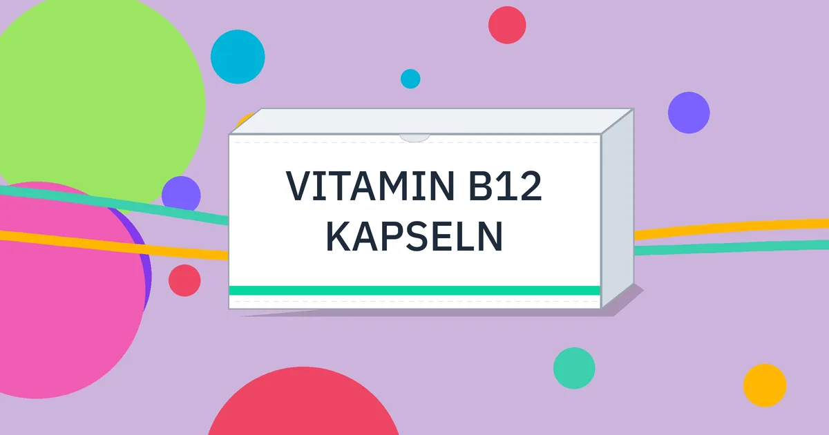 Symbolbild: Packung mit der Aufschrift VITAMIN B12 KAPSELN (PZN 14117556) – Verfügbarkeit und Bezug in Apotheken in Frankfurt am Main
