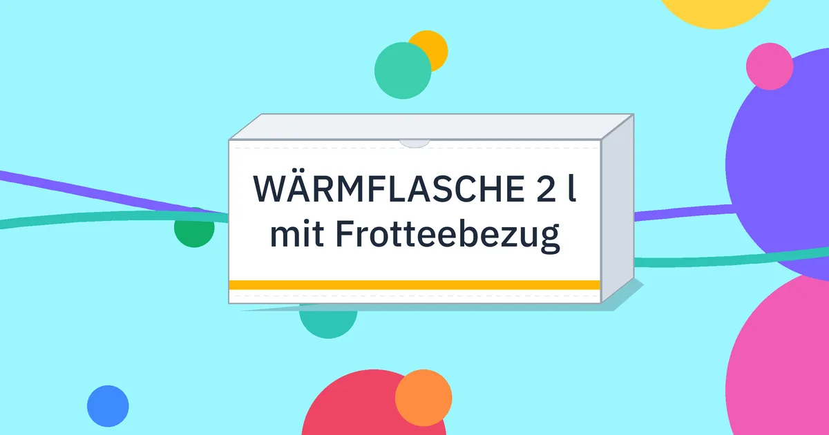 Symbolbild: Packung mit der Aufschrift WÄRMFLASCHE 2 l mit Frotteebezug (PZN 01979227) – Verfügbarkeit und Bezug in Apotheken in Frankfurt am Main
