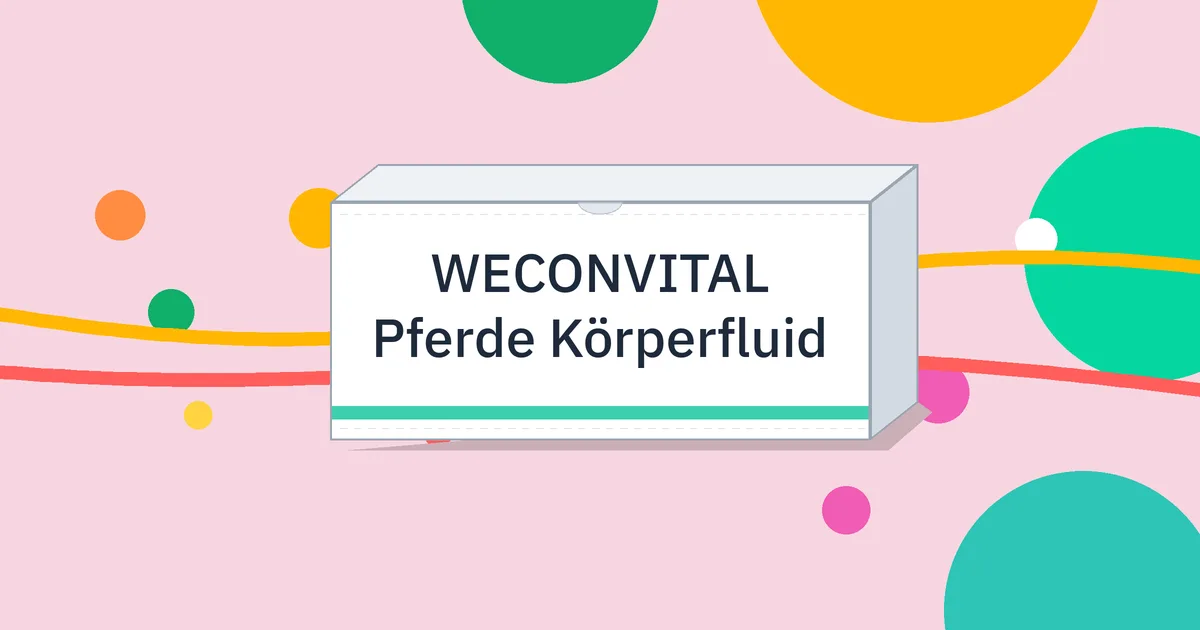 Symbolbild: Packung mit der Aufschrift WECONVITAL Pferde Körperfluid (PZN 13875496) – Verfügbarkeit und Bezug in Apotheken in Frankfurt am Main