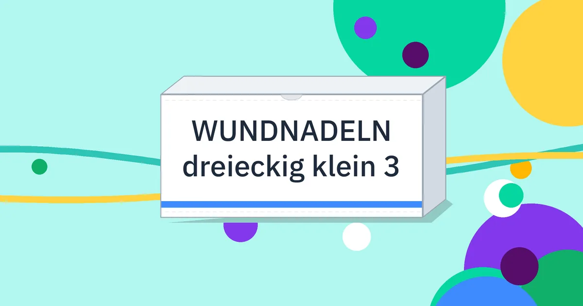 Symbolbild: Packung mit der Aufschrift WUNDNADELN dreieckig klein 3 (PZN 02009726) – Verfügbarkeit und Bezug in Apotheken in Frankfurt am Main