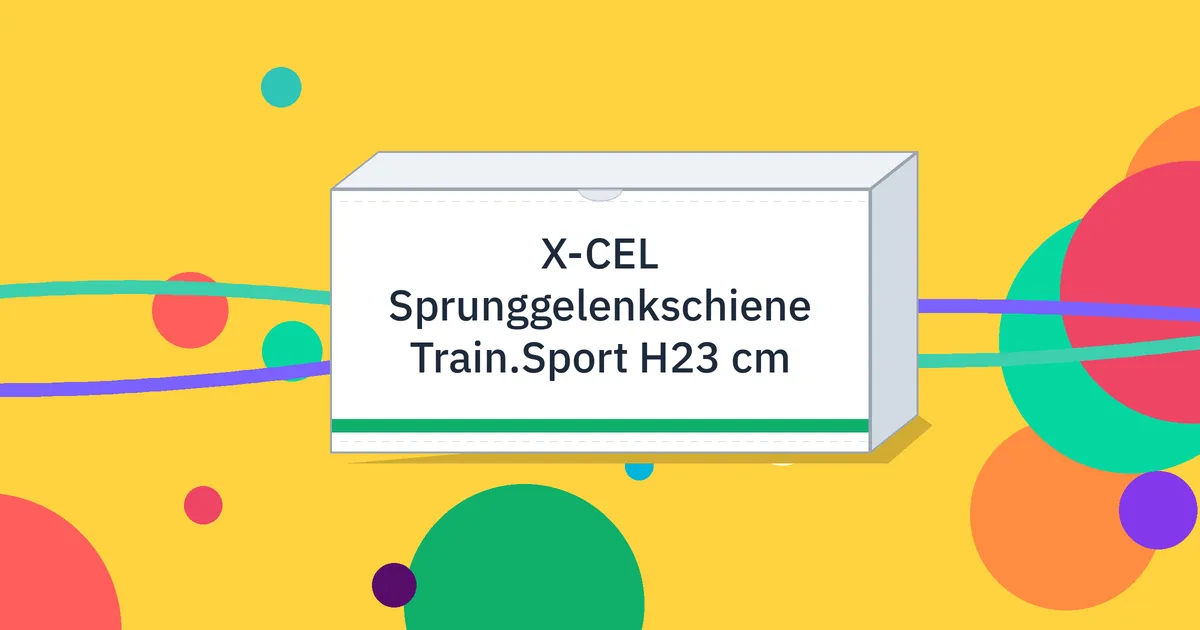Symbolbild: Packung mit der Aufschrift X-CEL Sprunggelenkschiene Train.Sport H23 cm (PZN 06643609) – Verfügbarkeit und Bezug in Apotheken in Frankfurt am Main