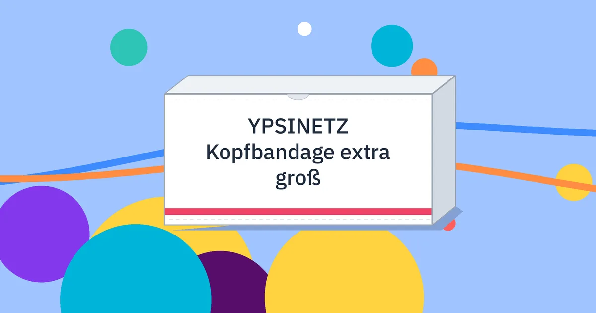 Symbolbild: Packung mit der Aufschrift YPSINETZ Kopfbandage extra groß (PZN 01686442) – Verfügbarkeit und Bezug in Apotheken in Frankfurt am Main