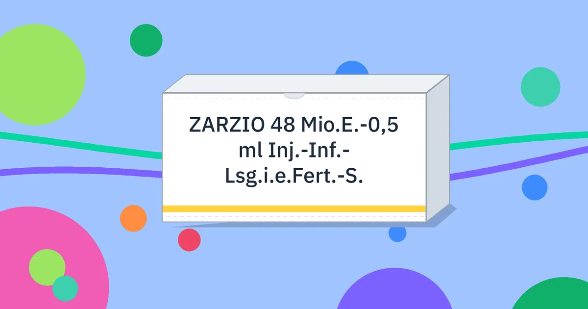 Symbolbild: Packung mit der Aufschrift ZARZIO 48 Mio.E.-0,5 ml Inj.-Inf.-Lsg.i.e.Fert.-S. (PZN 16226864) – Verfügbarkeit und Bezug in Apotheken in Frankfurt am Main