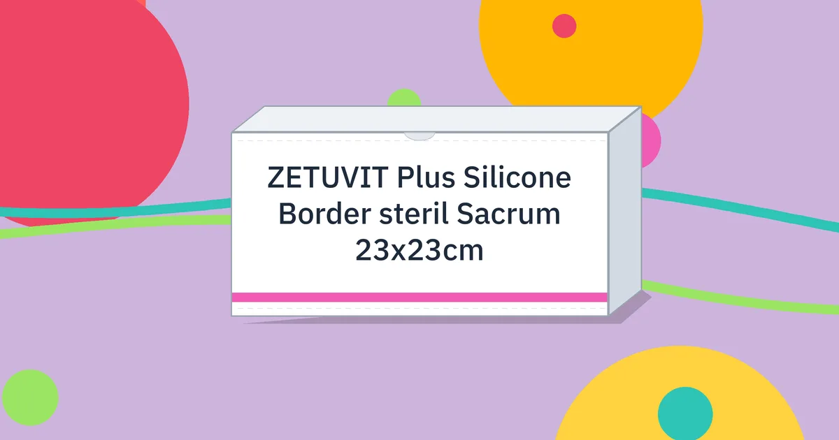 Symbolbild: Packung mit der Aufschrift ZETUVIT Plus Silicone Border steril Sacrum 23x23cm (PZN 20120491) – Verfügbarkeit und Bezug in Apotheken in Frankfurt am Main