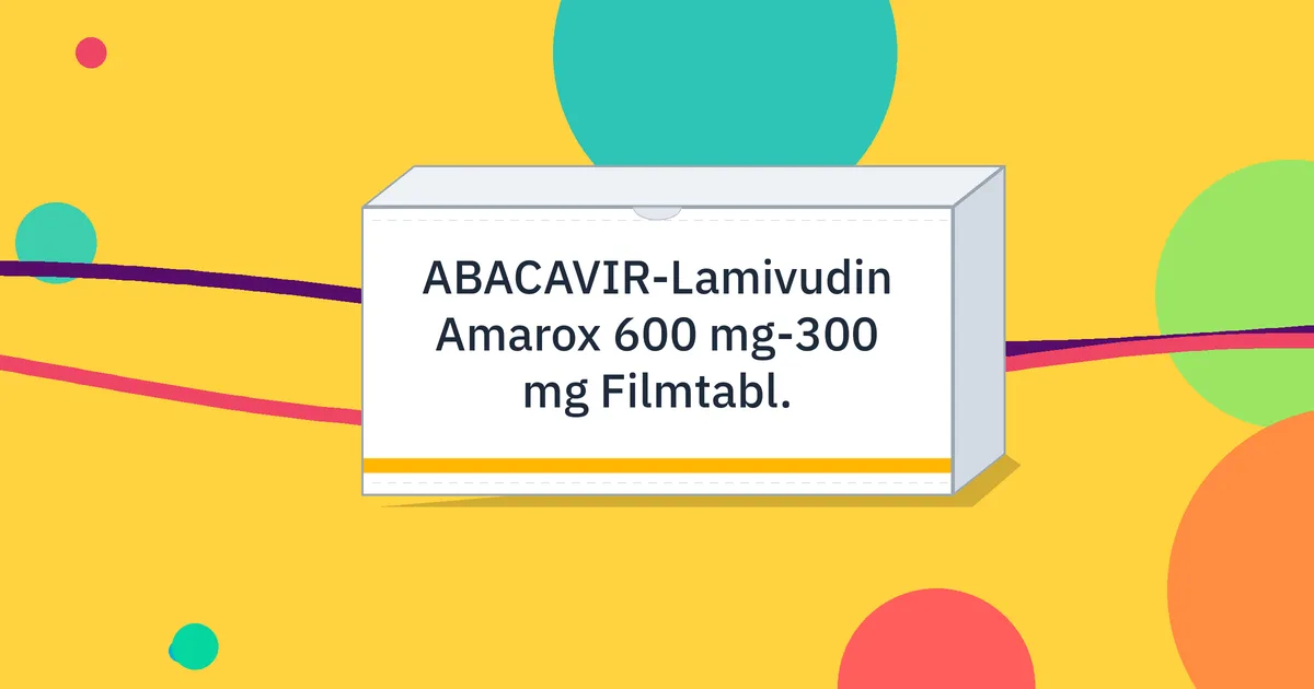 Symbolbild: Packung mit der Aufschrift ABACAVIR-Lamivudin Amarox 600 mg-300 mg Filmtabl. (PZN 16606940) – Verfügbarkeit und Bezug in Apotheken in Frankfurt am Main