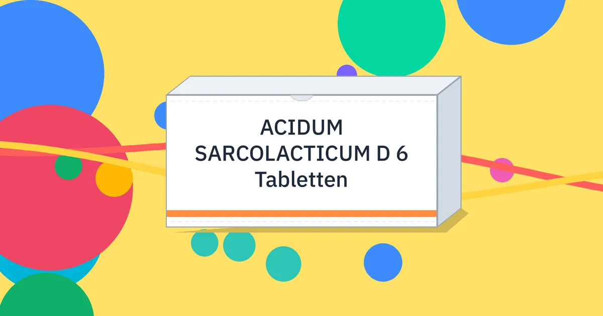 Symbolbild: Packung mit der Aufschrift ACIDUM SARCOLACTICUM D 6 Tabletten (PZN 02624242) – Verfügbarkeit und Bezug in Apotheken in Frankfurt am Main