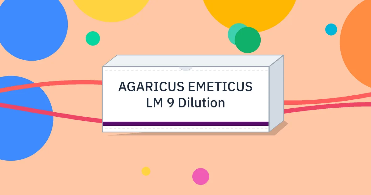Symbolbild: Packung mit der Aufschrift AGARICUS EMETICUS LM 9 Dilution (PZN 13303765) – Verfügbarkeit und Bezug in Apotheken in Frankfurt am Main