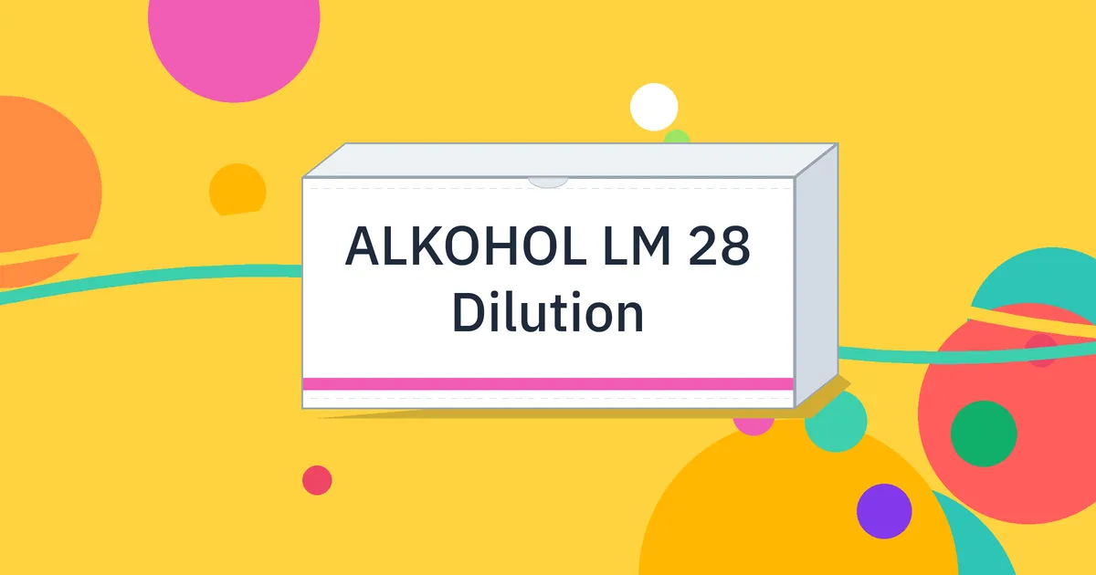 Symbolbild: Packung mit der Aufschrift ALKOHOL LM 28 Dilution (PZN 13311262) – Verfügbarkeit und Bezug in Apotheken in Frankfurt am Main