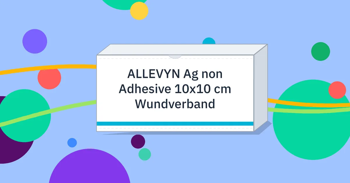 Symbolbild: Packung mit der Aufschrift ALLEVYN Ag non Adhesive 10x10 cm Wundverband (PZN 18051251) – Verfügbarkeit und Bezug in Apotheken in Frankfurt am Main