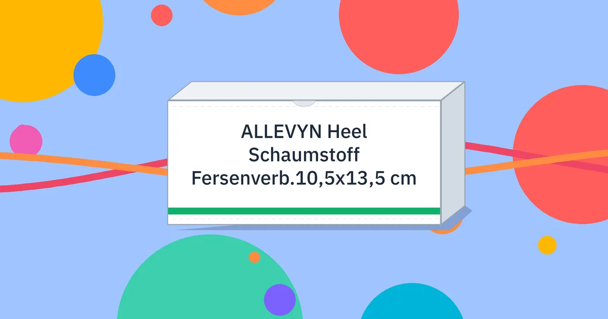 Symbolbild: Packung mit der Aufschrift ALLEVYN Heel Schaumstoff Fersenverb.10,5x13,5 cm (PZN 20900817) – Verfügbarkeit und Bezug in Apotheken in Frankfurt am Main
