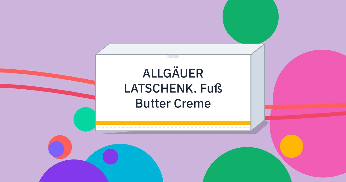 Symbolbild: Packung mit der Aufschrift ALLGÄUER LATSCHENK. Fuß Butter Creme (PZN 11095021) – Verfügbarkeit und Bezug in Apotheken in Frankfurt am Main