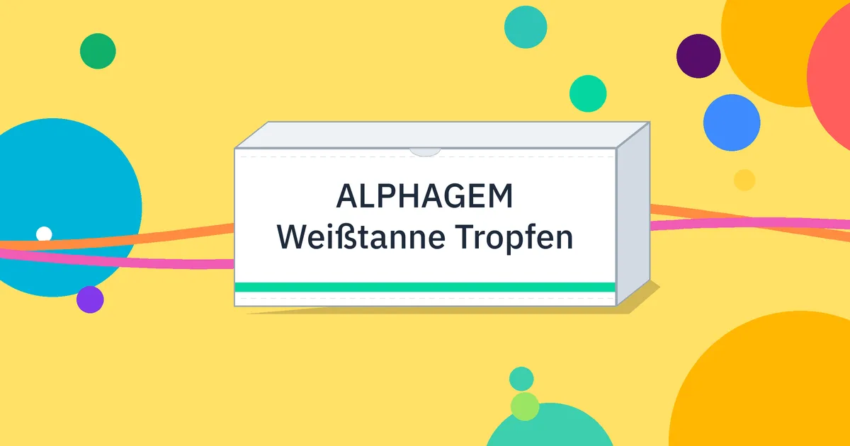 Symbolbild: Packung mit der Aufschrift ALPHAGEM Weißtanne Tropfen (PZN 20297396) – Verfügbarkeit und Bezug in Apotheken in Frankfurt am Main