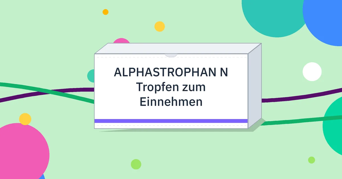 Symbolbild: Packung mit der Aufschrift ALPHASTROPHAN N Tropfen zum Einnehmen (PZN 02068456) – Verfügbarkeit und Bezug in Apotheken in Frankfurt am Main