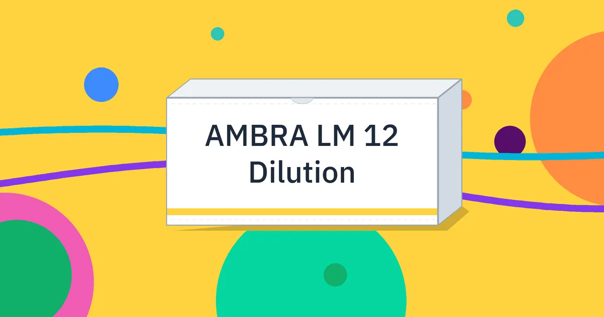 Symbolbild: Packung mit der Aufschrift AMBRA LM 12 Dilution (PZN 02600431) – Verfügbarkeit und Bezug in Apotheken in Frankfurt am Main