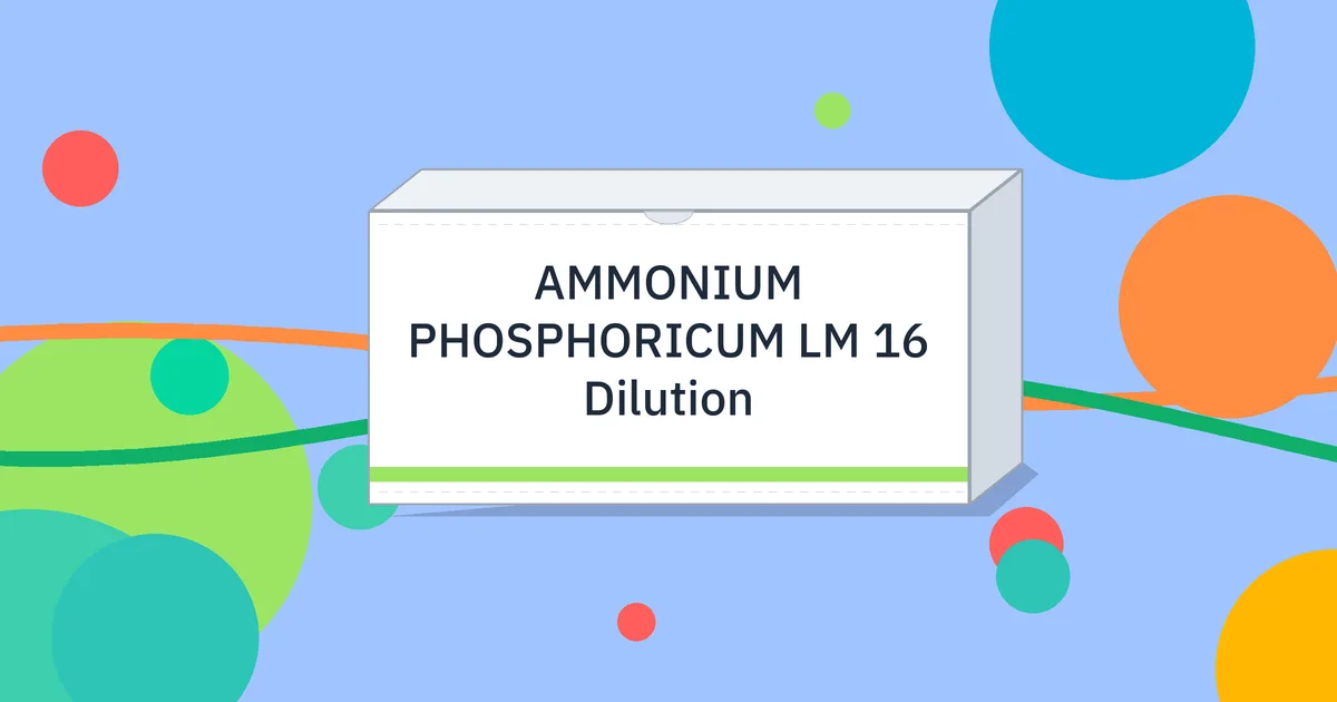 Symbolbild: Packung mit der Aufschrift AMMONIUM PHOSPHORICUM LM 16 Dilution (PZN 13322314) – Verfügbarkeit und Bezug in Apotheken in Frankfurt am Main