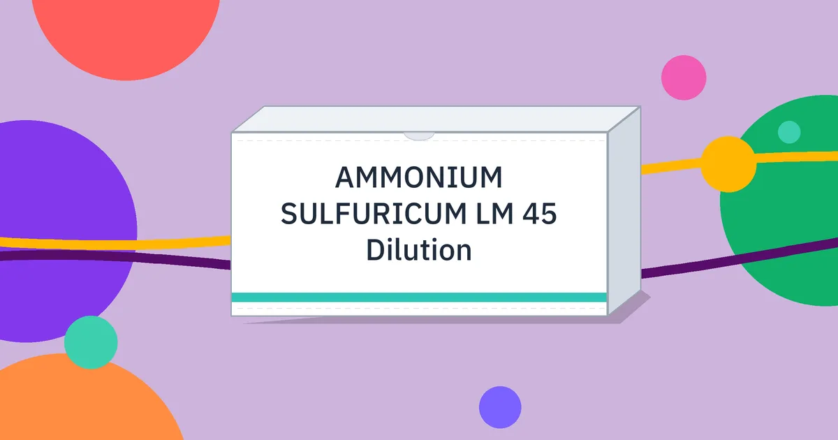 Symbolbild: Packung mit der Aufschrift AMMONIUM SULFURICUM LM 45 Dilution (PZN 13323443) – Verfügbarkeit und Bezug in Apotheken in Frankfurt am Main