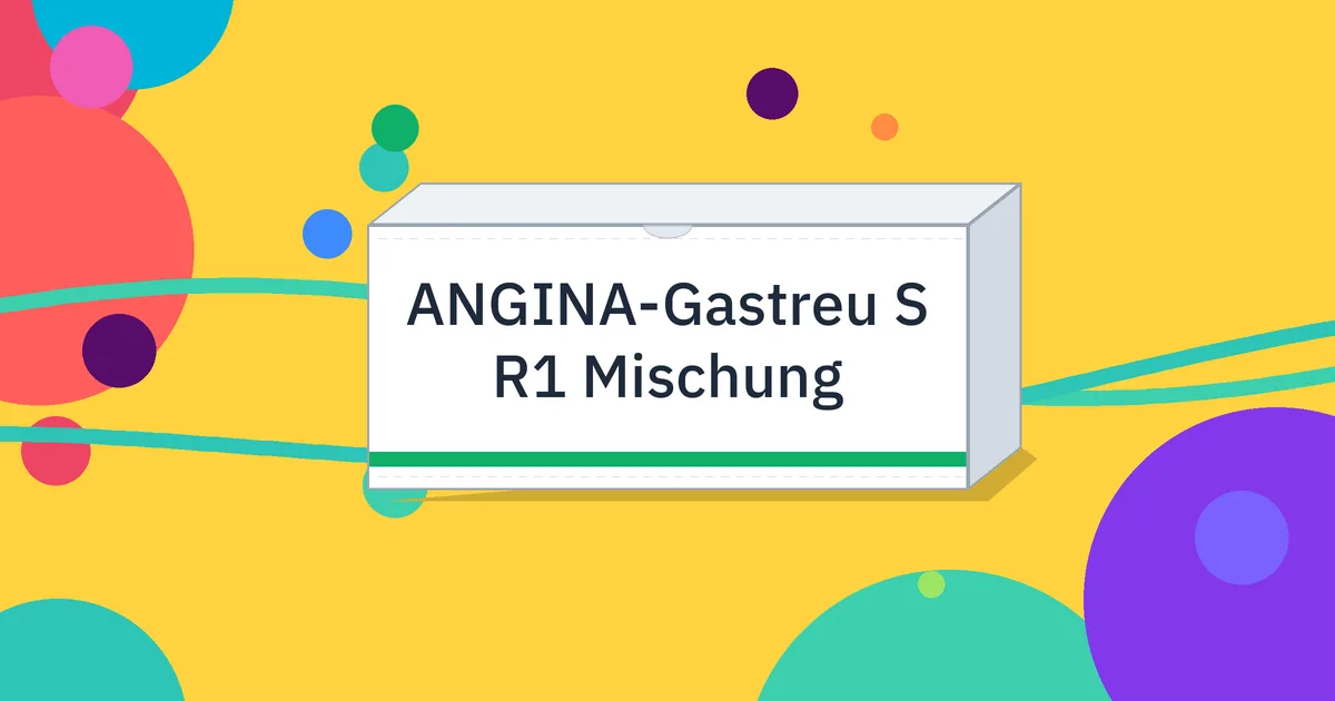 Symbolbild: Packung mit der Aufschrift ANGINA-Gastreu S R1 Mischung (PZN 01686407) – Verfügbarkeit und Bezug in Apotheken in Frankfurt am Main