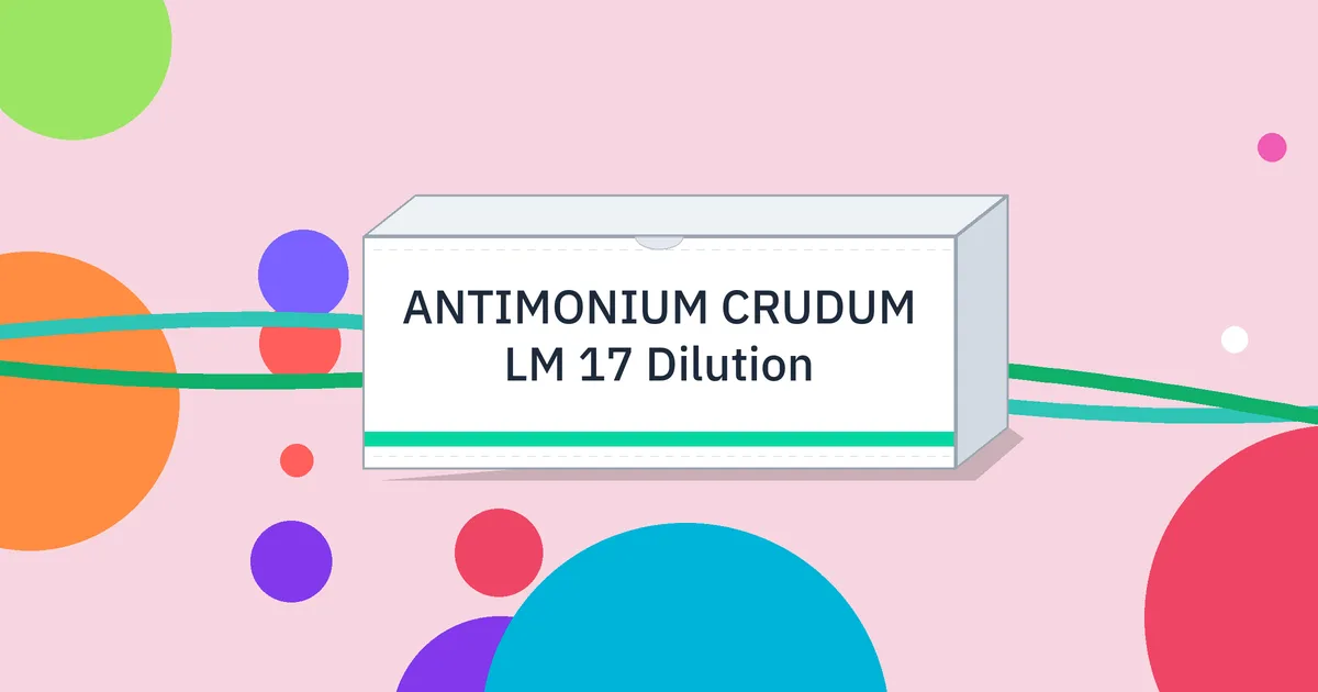 Symbolbild: Packung mit der Aufschrift ANTIMONIUM CRUDUM LM 17 Dilution (PZN 12763861) – Verfügbarkeit und Bezug in Apotheken in Frankfurt am Main