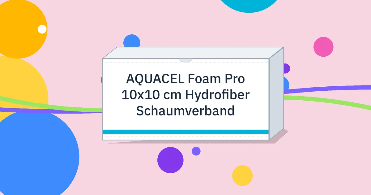 Symbolbild: Packung mit der Aufschrift AQUACEL Foam Pro 10x10 cm Hydrofiber Schaumverband (PZN 19103671) – Verfügbarkeit und Bezug in Apotheken in Frankfurt am Main
